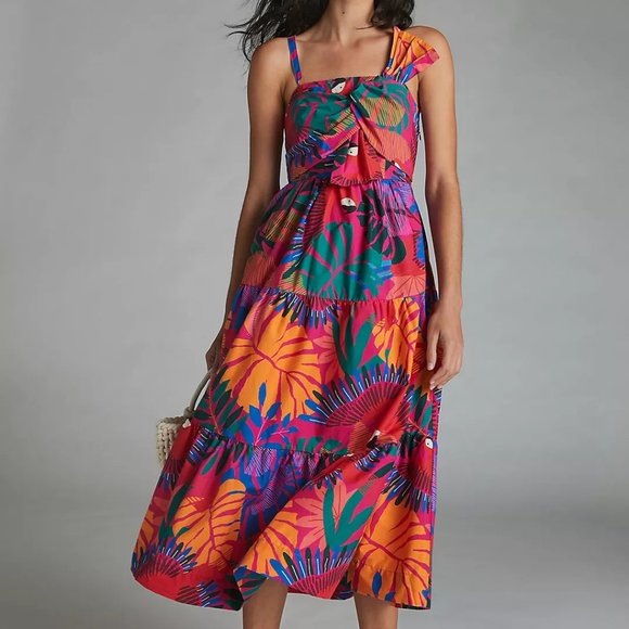 FARM Rio | Dresses | Farm By Farmrio Tropical Print Midi Dress | Poshmark